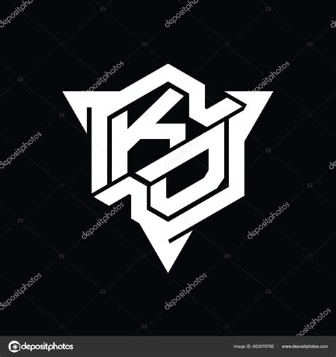 Letter Logo Monogram Hexagon Shape Triangle Outline Gaming Style Design