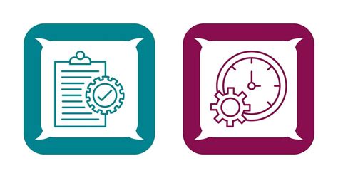 Check List And Time Setting Icon 32794493 Vector Art At Vecteezy