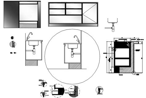Pull Out Kitchen Cabinet Detail Drawing Kitchen Cabinet Section
