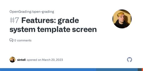 Features Grade System Template Screen · Issue 7 · Opengradingopen