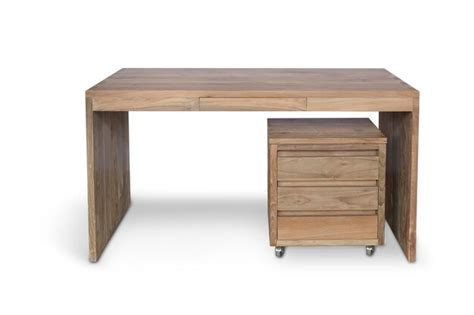 Premium Photo Natural Teak Wood Office Desk On White Background