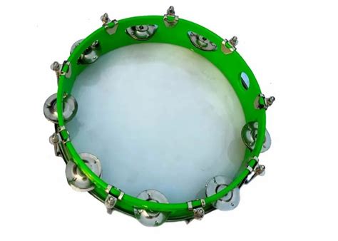 Green Plastic Khanjeera Hand Drum Percussion Dhapli For Musical