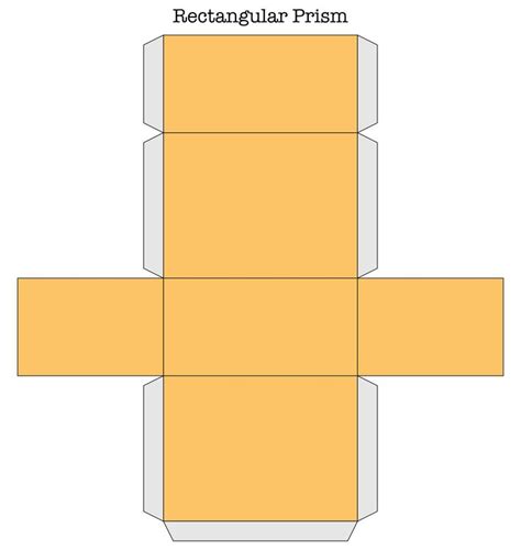 Paper Rectangular Prism Template 3d Rectangle Easy Paper Crafts Box