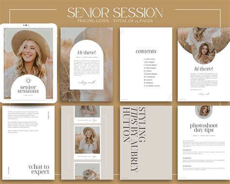 Photography Pricing Guide Template Canva Senior Session Etsy Artofit