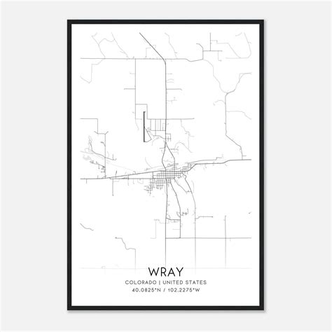 Wray Colorado Map Poster Modern Home Decor Wall Art Print Custom Maps And Posters