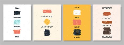 벡터 그림입니다 추상적인 현대 미적 배경 포스터 표지 레이아웃 잡지 디자인 객실 벽 장식 색상 마커 획 손으로 그린 선 북유럽