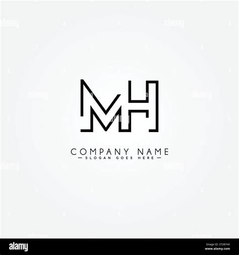 Creative Logo For Initials Mh In Monogram Style Vector Template For Initial Letter M And H