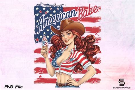 4th Of July Patriotic American Cowgirl Graphic By Sayed Graphics