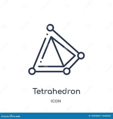Tetrahedron Icon Thin Linear Tetrahedron Outline Icon Isolated On White Background From