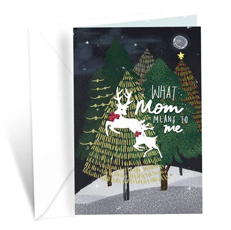 Prime Greetings Mom Christmas Card 5x7 Inches Eco Friendly Paper