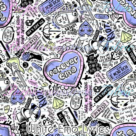 White Emo Lyrics Fabric Purpleseamstress Fabric