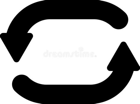 Two Curved Black Arrows Rotating In A Circular Motion Representing A