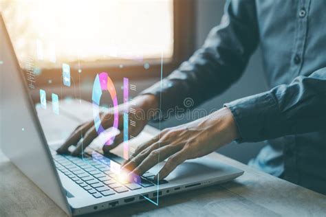 Analyst Working With Laptop Notebook In Success Startup Business Concept Businessman With