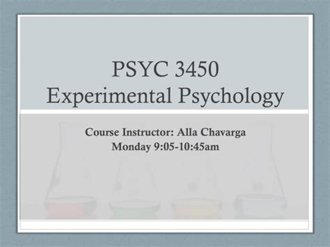 Psyc 3450 Experimental Psychology