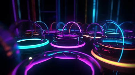 무지개 색깔의 네온 불빛이 어두운 환경에 표시됩니다 3d 블랙 디스플레이 연단 흰색 무지개 네온 불빛 고화질 사진 사진 배경 일러스트 및 사진 무료 다운로드 Pngtree