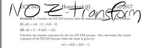 solved problem 1 consider the dt lti systems with the