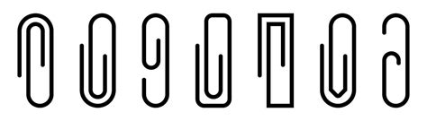 Paper Clip Icons Set Black Paperclip Collection Attach Symbol