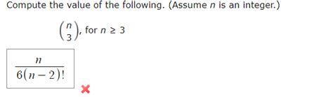 solved compute the value of the following assume n is an