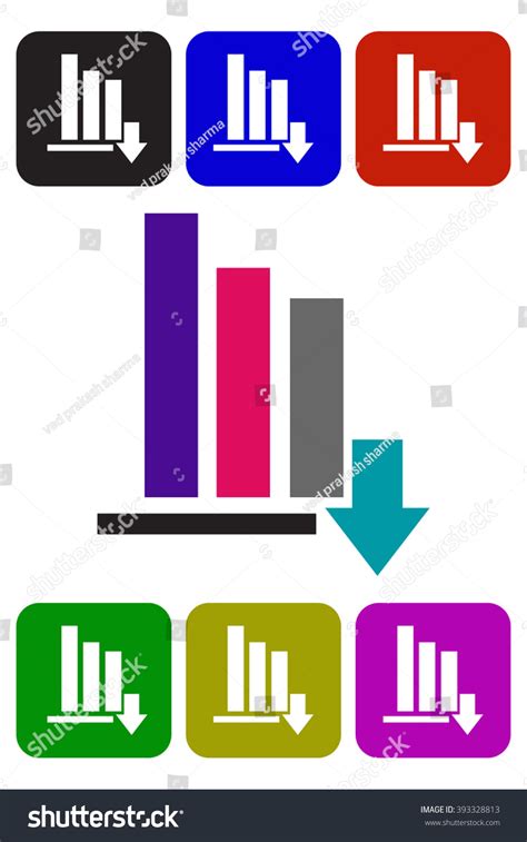 Color Bar Graph Icon Stock Vector Royalty Free 393328813 Shutterstock