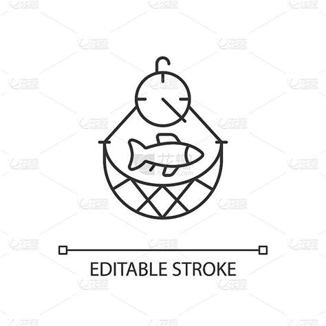 过度捕捞线性图标