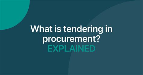 What Is Tendering In Procurement EXPLAINED Tender VLE
