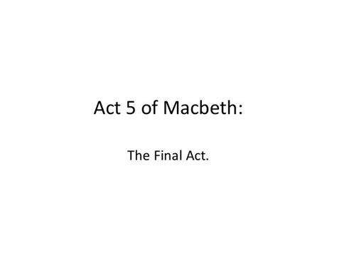 Macbeth Act 5 Summary Artofit