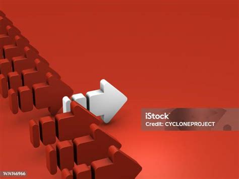 화살표의 가로 행입니다 동료보다 앞서 이동하는 흰색 화살표입니다 개척자와 지도자를 대표하는 추상적 인 개념 3d 렌더링 0명에 대한 스톡 사진 및 기타 이미지 Istock