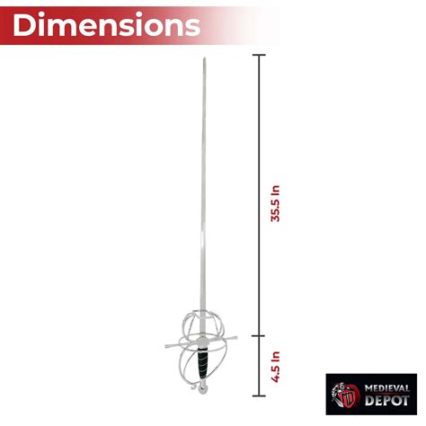 Elegant Renaissance Rapier With Black Swept Hilt And Spiral Guard