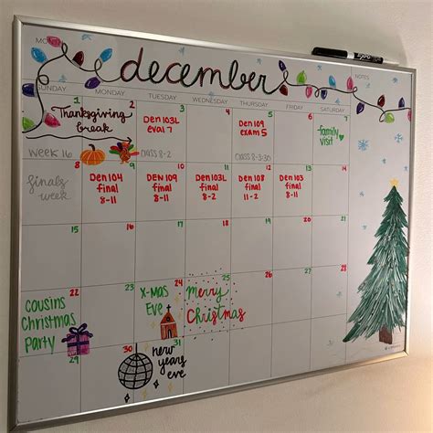 Cute Whiteboard Calendar Ideas December December Calendar 2025 Ideas