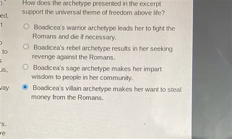 Solved 1 How Does The Archetype Presented In The Excerpt Ed Support