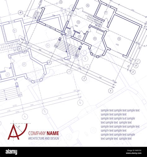 Plan Darchitecture édifice Bleu Fond Silhouette Photo Stock Alamy