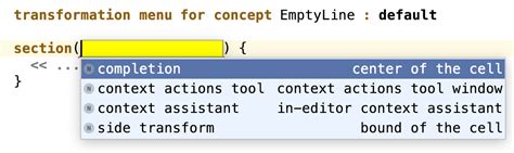 transformation menu language mps