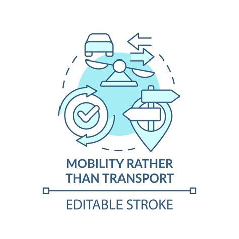 Icono De Concepto Turquesa De Movilidad En Lugar De Transporte Maas Concepto Componente Idea
