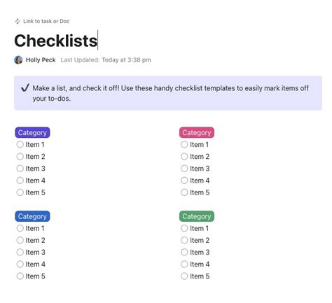 how to create a checklist in onenote clickup