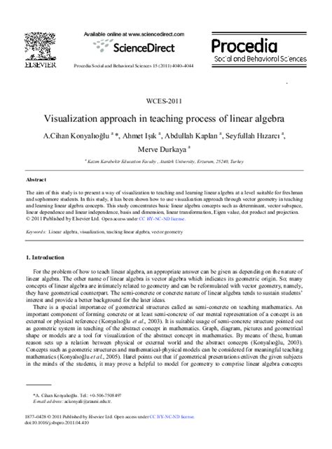 Pdf Visualization Approach In Teaching Process Of Linear Algebra