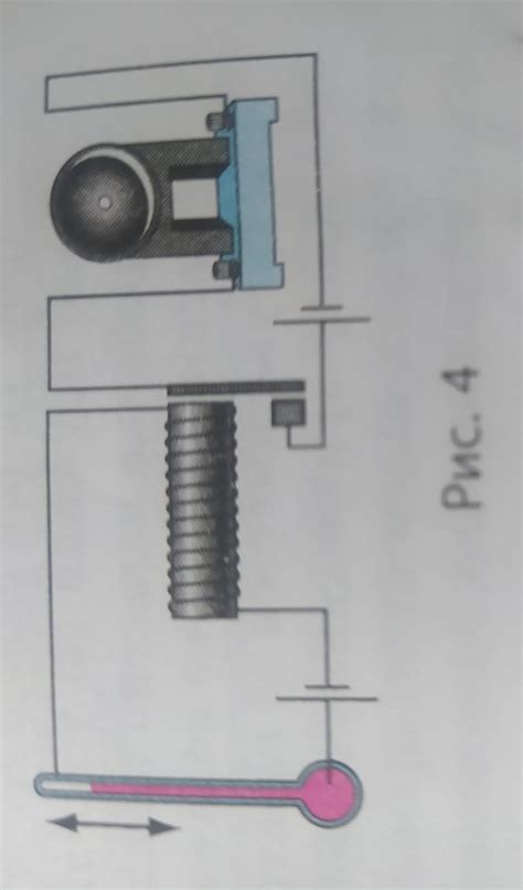 На рис 4 подано схему будови пристрою який автоматично спрацьовує за певної температури