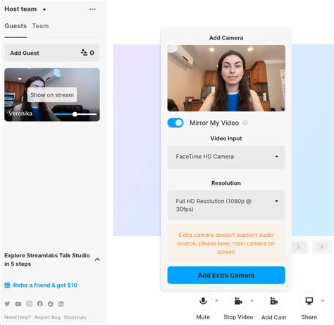 Talk Studio Multiple Camera Support Streamlabs