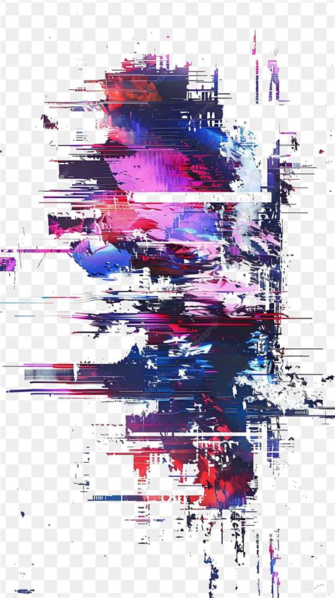 Premium Psd Databending Glitch With Corrupted Images Abstract Shapes