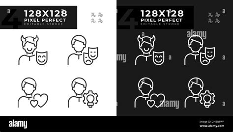 Personal Traits Pixel Perfect Linear Icons Set For Dark Light Mode Stock Vector Image Art Alamy