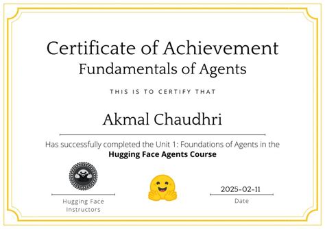 just finished unit 1 of the hugging face ai agents course overall not