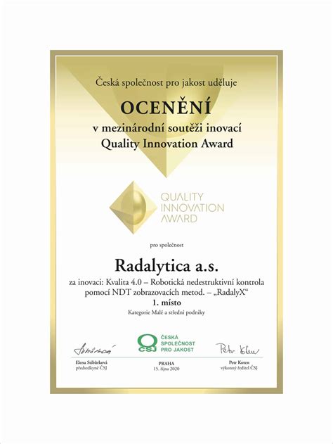 Two Devices With ADVACAM Detectors Won The Quality Innovation Award 2020 Advacam