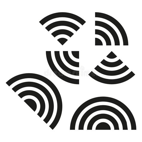 Wireless Signal Icons Wi Fi Connection Levels Internet Access Symbols Vector Illustration