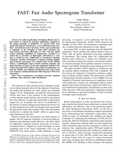 Pdf Fast Fast Audio Spectrogram Transformer