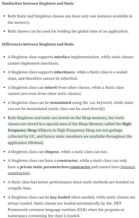 Design Pattern 3 1 Differences Between Singleton And Static Class
