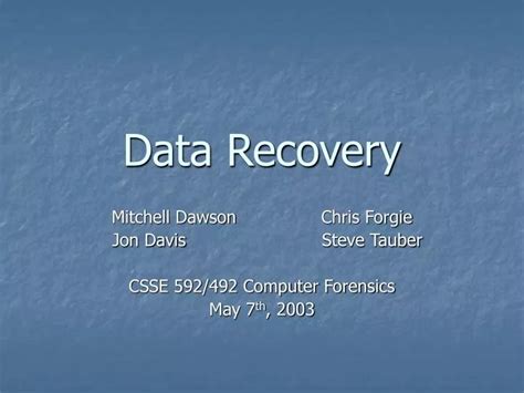 Ppt Data Recovery Powerpoint Presentation Free Download Id6615124