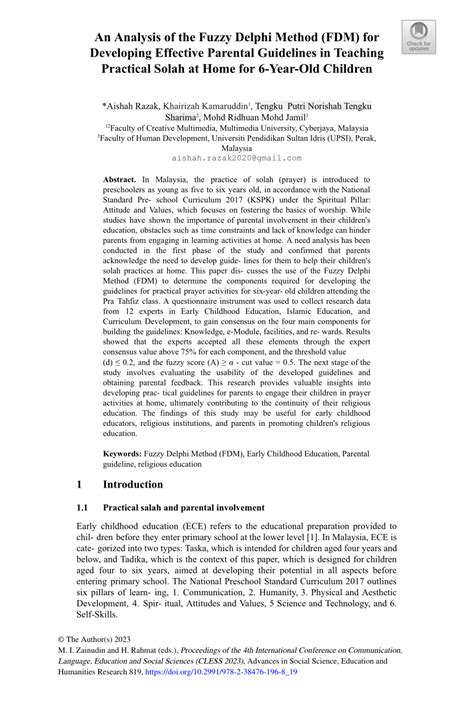 Pdf An Analysis Of The Fuzzy Delphi Method Fdm For Developing