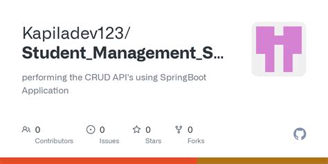 Github Kapiladev Student Management System Using Springboot With Thymeleaf Performing The