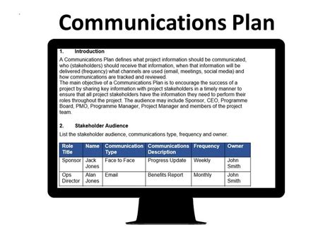 Communications Plan Document Word Pmi Apm Prince2 Etsy