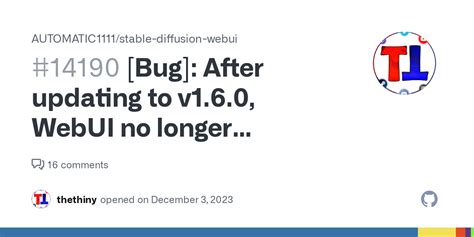 Bug After Updating To V160 Webui No Longer Launches · Issue