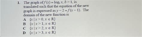 solved the graph of f x logbx b 1 ﻿is translated such that